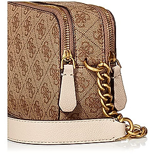 GUESS womens Noelle Crossbody Camera, Latte, One Size US