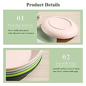Berglander 9 Inch Plastic Deep Dinner Plates Set of 8 Colors, Reusable and Sturdy Unbreakable Dishes Set for Pasta Bowls,Ramen,Drop Resistant, BPA Free Dinnerware Microwave Safe Dishwasher Safe