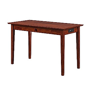 AFI, AH12114, Shaker Desk with Drawer and Charging Station, Walnut