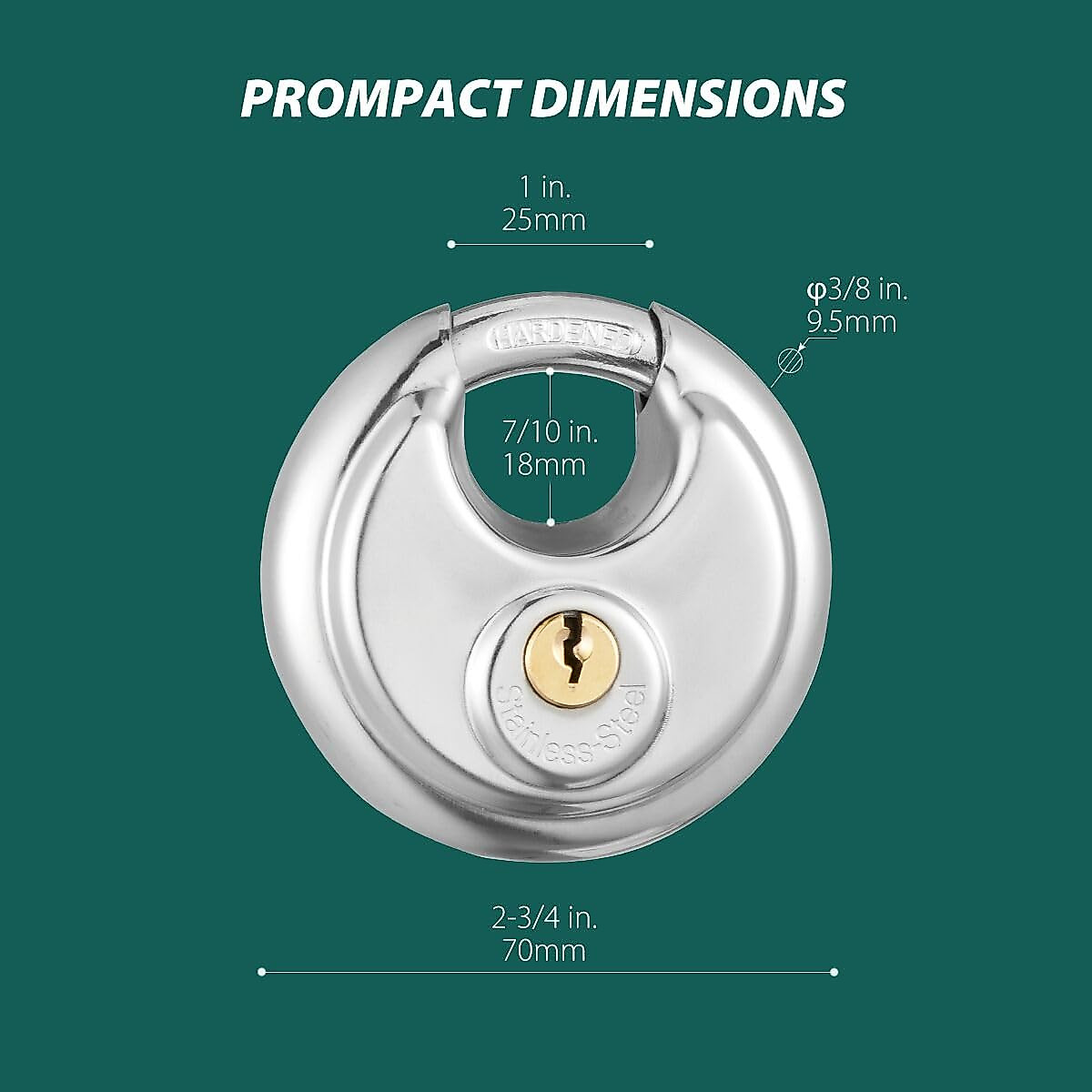 Guliffen Keyed Alike Discus Padlocks,Stainless Steel Disc Padlock with Key for Storage Unit, Sheds, Garages and Trailer，4 Pack Locks with Keys
