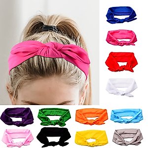 SOCOKING 12pcs Headband Elastic Baby Headband Baby with Newborn Hair Bows for Toddler Baby Girls Infants (12 solid colors)