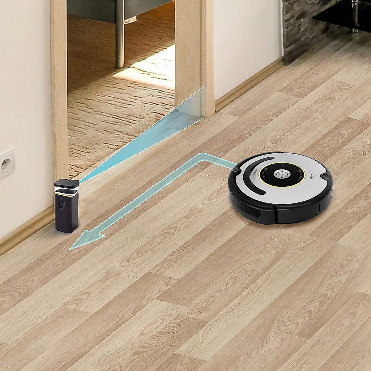 AIR U+ Dual Mode Replacement Virtual Wall Barrier Compatible with iRobot Roomba Boundary Markers 600/700/800/900/e/i/s Series, Replace Part Number: 4636429