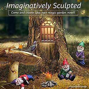 Fairy Drunk Garden Gnomes, Garden Gnomes Lawn Ornaments Miniature Gnomes Garden Decorations Funny Garden Gnomes Decor for Fish Tank, Fairy Forest, Small Garden & Flower Plant Pots