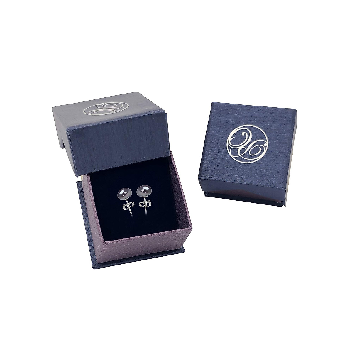 PearlsOnly Black 6.0-7.0mm AA Cultured Freshwater Pearl Earring Set-Sterling-Silver-Posts