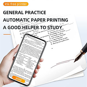 Yosoo Portable Mini Printer Efficient BT Connection for Travel Black (White)