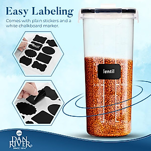 DAN RIVER Cereal Containers | 4 Pack | Pantry Organizers and Storage | Food Storage Containers | Cereal Dispenser | Kitchen Storage Containers | Air Tight Pantry Storage Containers | Made of Plastic