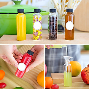 Moretoes 2oz Shot Bottles with Caps, 12pcs Plastic Juice Bottles, Reusable Leak-proof Containers with Cap for Juices, Ginger Shot, Smoothie and Other Liquids