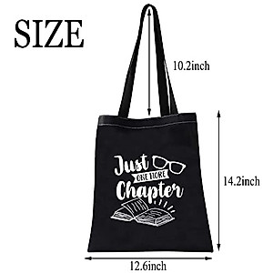 BDPWSS Just One More Chapter Tote Bag Book Lover Shoulder Bag For Bookworm Librarian Reading Lover Book Nerd Gift (one more chapter TGbl 2)