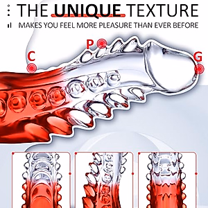 Clear Monster Dildos Sex Toy- 8.8 Inch Realistic G-spot Dildo with Suction Cup for Hand-Free Play, Huge Monster Penis, Big Dildo Adult Sex Toys for Women Men and Couples