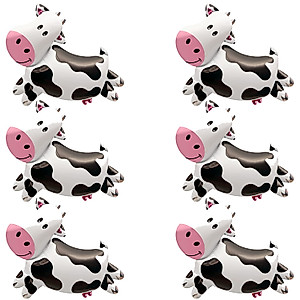 6 PCS Cow Balloons Cow Print Large Mylar Foil Balloons 36 Inches Cow Shape Balloon Baby Shower Girl One 1st Birthday Party Western Cowboy Theme Party Farm Animal Theme Decorations Birthday Supplies