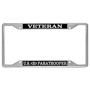 Veteran US Army Paratrooper Car License Plate Frame Design Plate Cover Frame