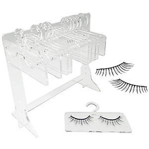 Eyelash Storage - Eyelash Holder Rack with 10 Hangers, Mini Acrylic Eyelash Hanger Rack Lash Organizers and Storage, Funny False Eyelash Display Stand Makeup Storage for Women Girls
