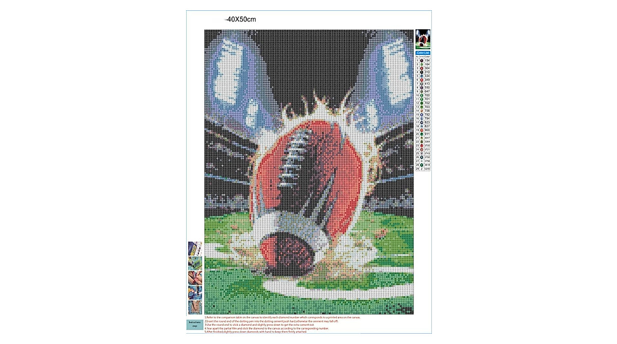Apomelo Football Diamond Art Kit - Shine & Create