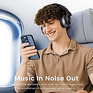 OneOdio A10 Hybrid Active Noise Cancelling Headphones, Wireless Over Ear Bluetooth Headphones, Hi-Res Audio Sound, Deep Bass, 45H Long Playtime, Wireless & Wired 2-in-1 Ideal for Travel Home Office