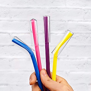 0.59 Inches Glass Straw Cap Fit the Tumblers with Lids and Straws, Straw Cover Clear, Keeps all the Dust Out, Healthy, Reusable,Eco Friendly