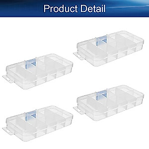 Yinpecly 2Pcs Component Storage Box 132x68x23mm Adjustable Divider 10 Grids Removable Compartment PP Organizer for Jewelry Beads Earring Container Tool Fishing Hook Small Accessories