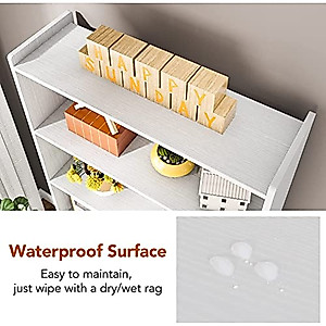 6-Tier Open Bookcase, 72 inches Large Tall Bookshelf, White - 11.81" D x 35.43" W x 72.04" H White Modern & Contemporary, Classic