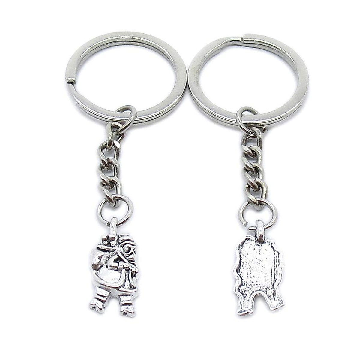 elecmall Charms 5 PCS Antique Silver Plated Keyrings Keychains VK4O2 Santa Claus Key Ring Chains Tags Clasps