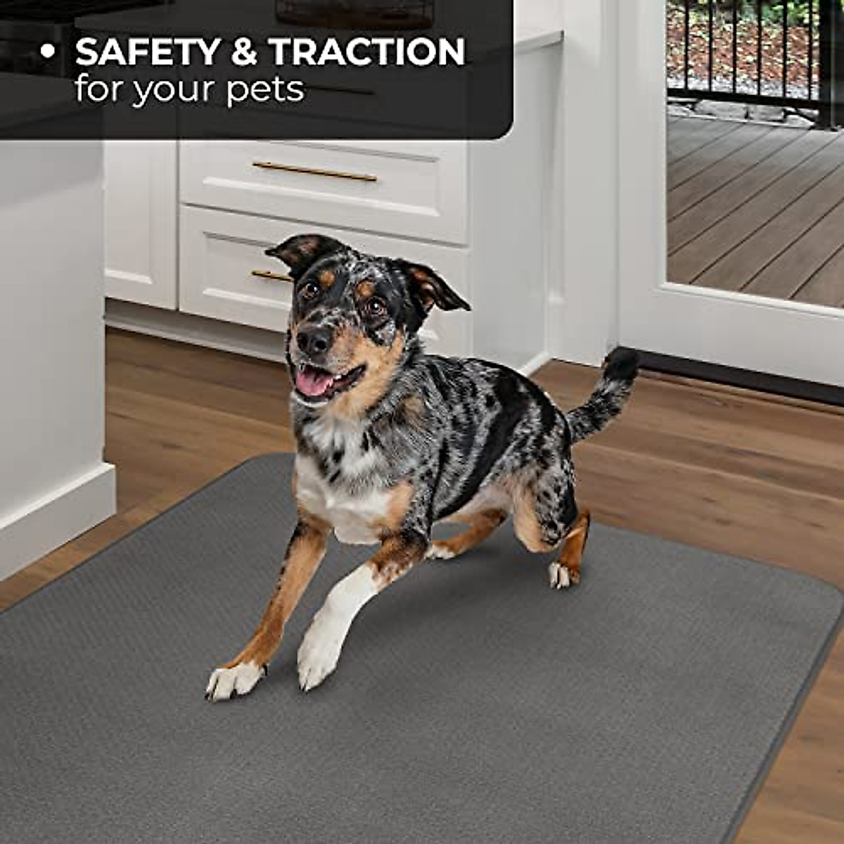 House, Home and More Skid-Resistant Carpet Indoor Area Rug Floor Mat - Gray - 3 Feet X 3 Feet