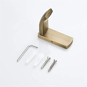 BATHSIR Antique Brass Towel Hooks, Wall Robe Hooks Bathroom Retro Coat Hooks 2 Pack
