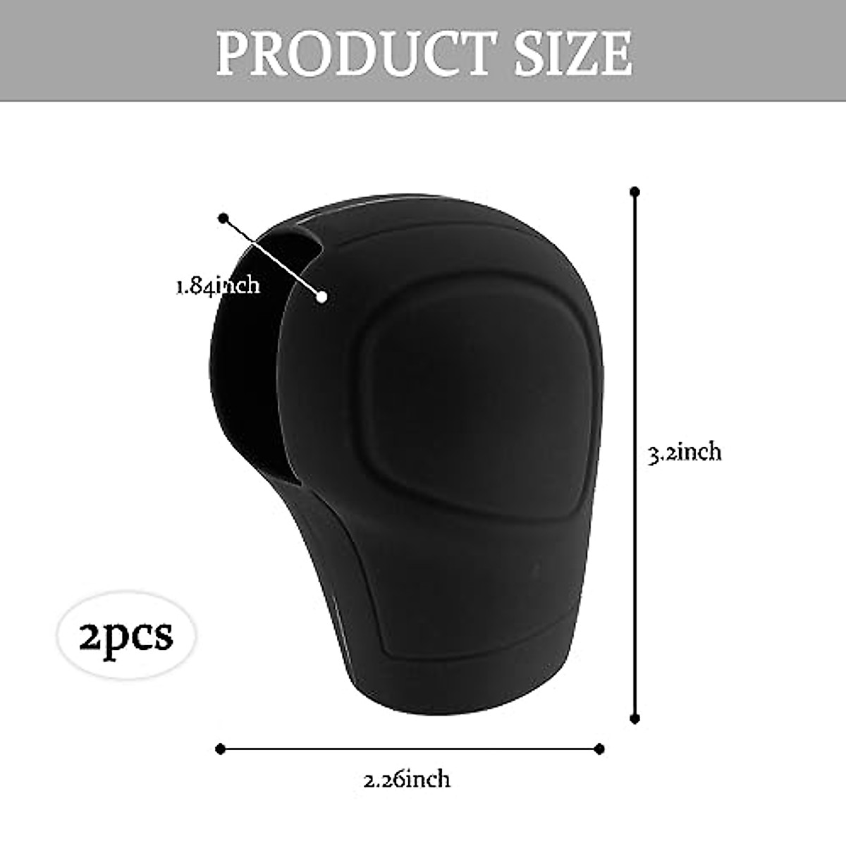 OFBAND 2PCS Silicone Car Gear Shift Cover,Anti-Slip Shift Knob Cover Effectively Protects Stick Shift Knob,Universal car Interior Accessories Gear Shifter Knobs Decoration (Black)