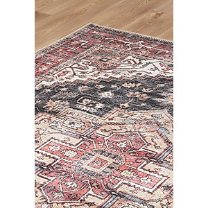 Home Culture Machine Washable Distressed Runner Rug (2'6''x7'5'') for Entryways, Doorways, Livingroom, Low Pile Juana Rug, Pet Friendly