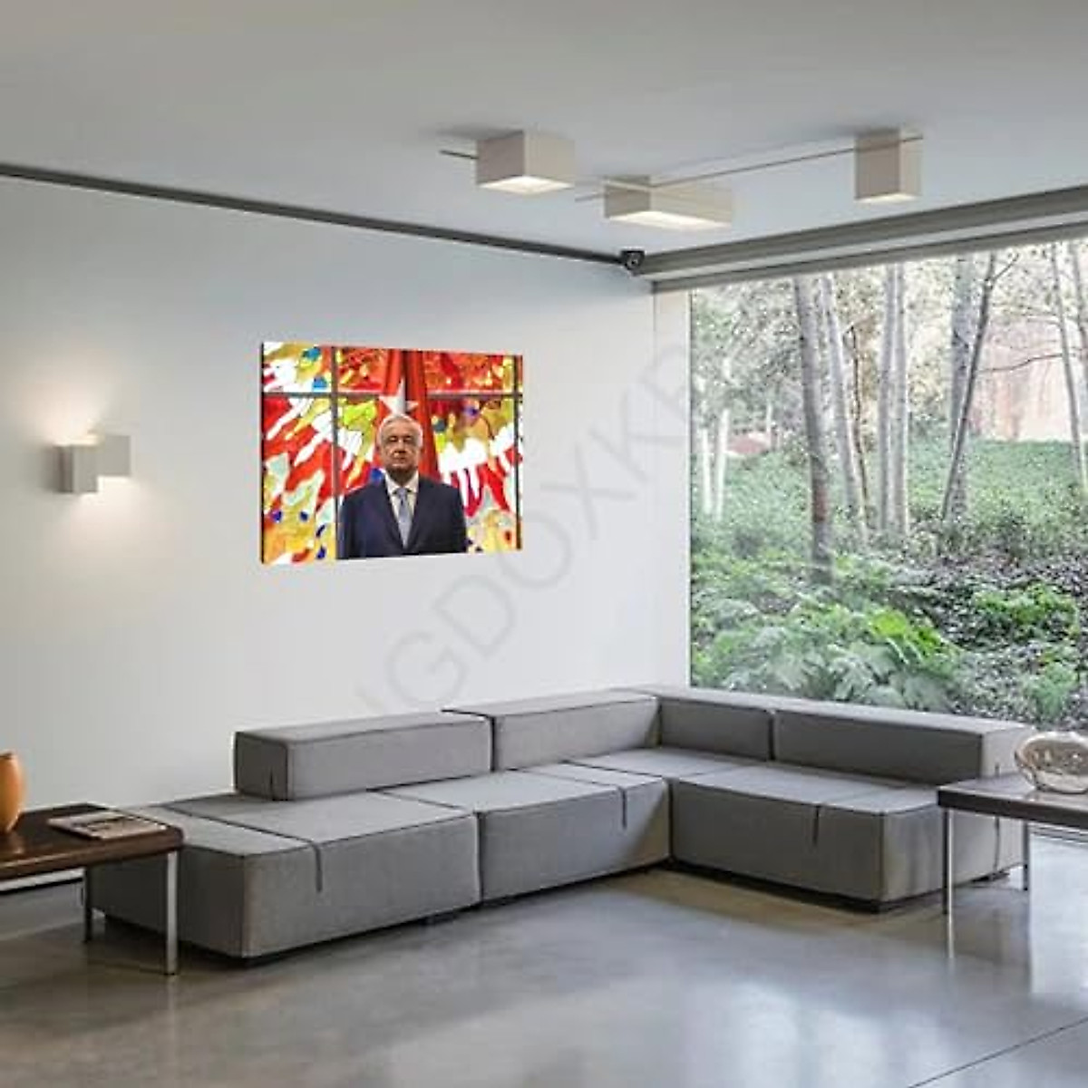 Mexican President Andres Manuel Lopez Obrador Portrait Poster (2) Canvas Poster Wall Art Decor Print Picture Paintings for Living Room Bedroom Decoration Frame-style 20x16inch(50x40cm)