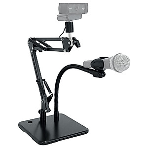 Rockville iSTAND 85 Dual Desktop Boom Arm + Gooseneck Mic/iPhone/iPad Stand