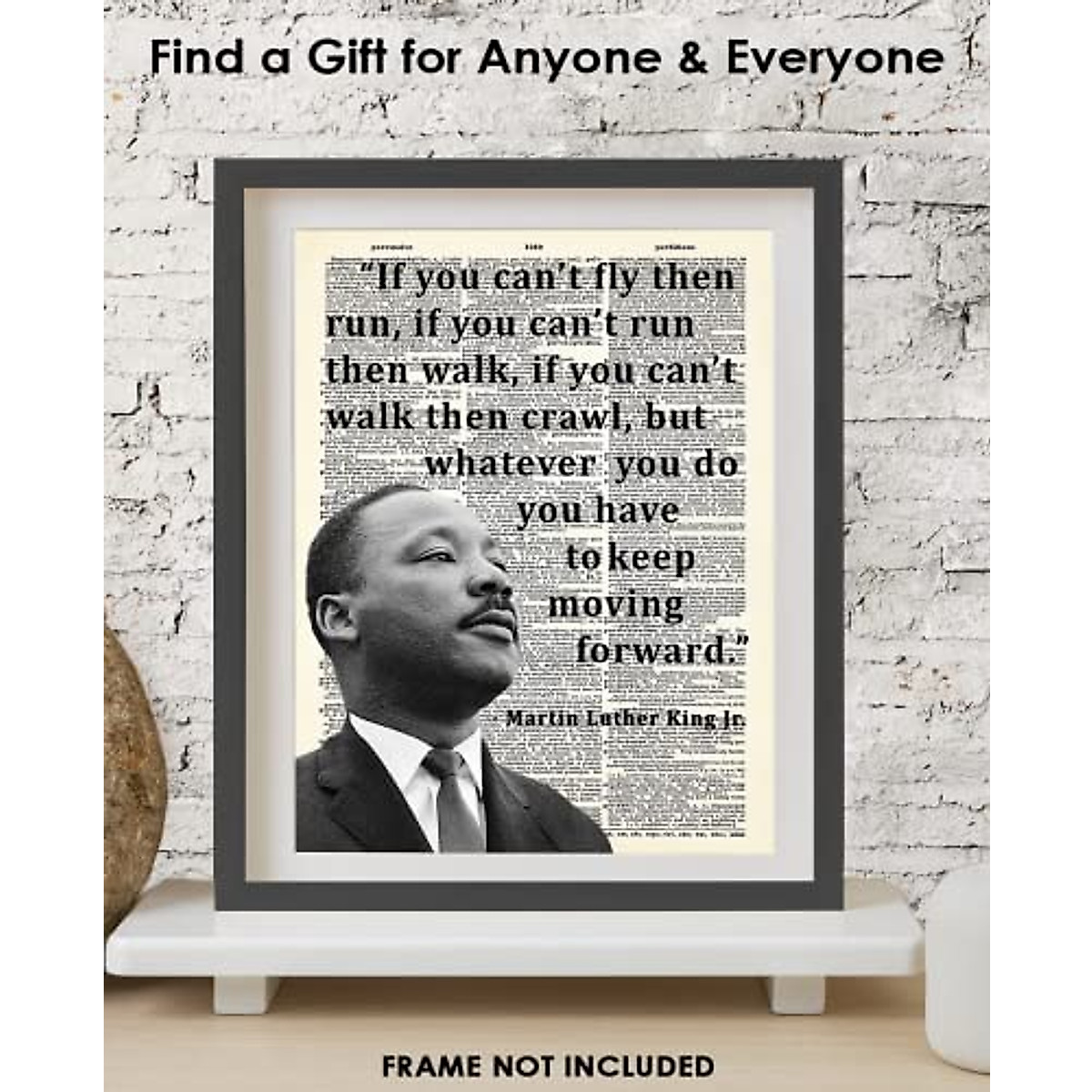 Inspirational Martin Luther King Poster "If You Can't Fly" 8x10 Motivational Wall Art & Positive Affirmations Wall Decor for Bedroom Teen Girl Boy - MLK Quotes Decor & Office Decor for Men, Women