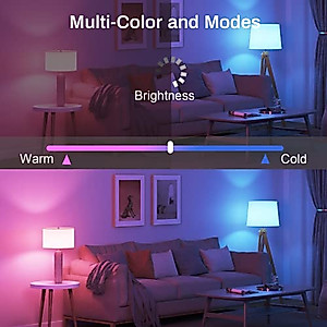 Ailofy LED Smart Light Bulbs, 16M Color Changing Dimmable, Works with Alexa & Google Assistant, RGBCW Colored Bulb, Bluetooth WiFi Light Bulbs, A19 E26, 9W 800LM, 1800K-6500K Tunable White, 2 Pack