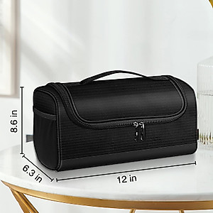 SITHON Travel Carrying Case for Dyson Airwrap Complete Styler and Attachments, Portable Hanging Storage Organizer Bag with Side Pockets Compatible with Shark FlexStyle HD430(Bag Only) (Black)
