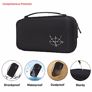 Elonbo Carrying Case for CASIO FX-9750GIII / PRIZM FX-CG50 Color Graphing Calculator, Extra Zipped Pocket Fits Charging Cable, Charger, Manual, Black