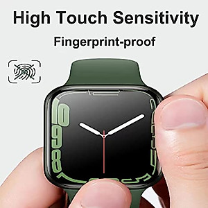 ZPIAR [2 Pack Tempered Glass Screen Protector for Apple Watch Series 7/8 45mm Full Screen Coverage Anti-Scratch Bubble Free Waterproof Ultra HD Film for iWatch Series 7/8 (45mm, Clear)