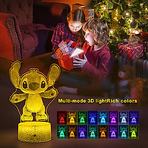 HONRG Stitch Night Light Stitch Gifts Stitch Stuff for Girls Room Decor Stitch Lamp Birthday Christmas Gifts