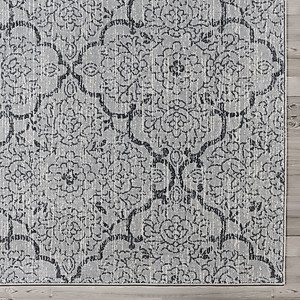 Gertmenian Premium High Low Machine Woven Rug | Easy-Cleaning & Non-Shedding | Living Room, Dining Room, Bedroom, Office | 2x8 Ft Runner, Soller Gray, 23409