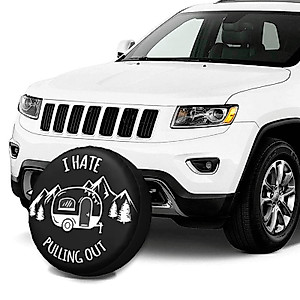 cozipink I Hate Out Camper Spare Tire Cover Spare Tire Cover Wheel Protectors Universal for Trailer Tires Camping Weatherproof Universal for Rv Travel Trailers Accessories 14" 15" 16" 17"