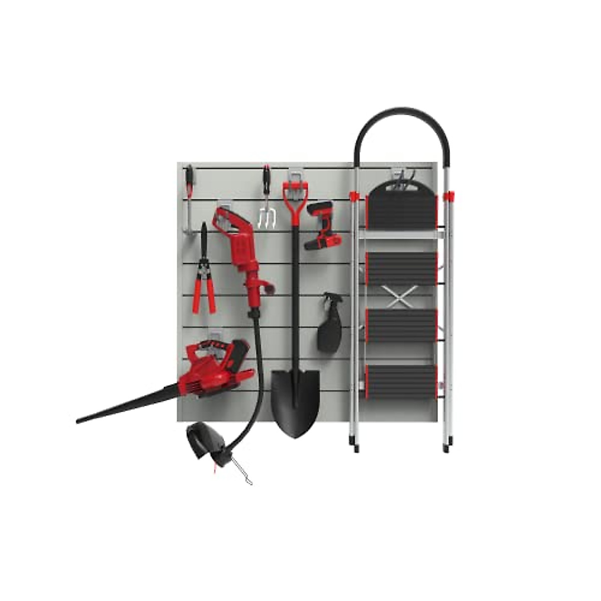 CrownWall PVC Slat Wall Panels Garage Wall and Home Organizer Storage System | Heavy Duty Organization and Easy Installation | 4ft by 4ft (16 sqft) Section, Graphite