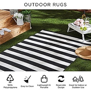 DII Outdoor Rug Collection Reversible Woven Polypropylene Plastic Straw Mat, 4x6-Feet, Coral