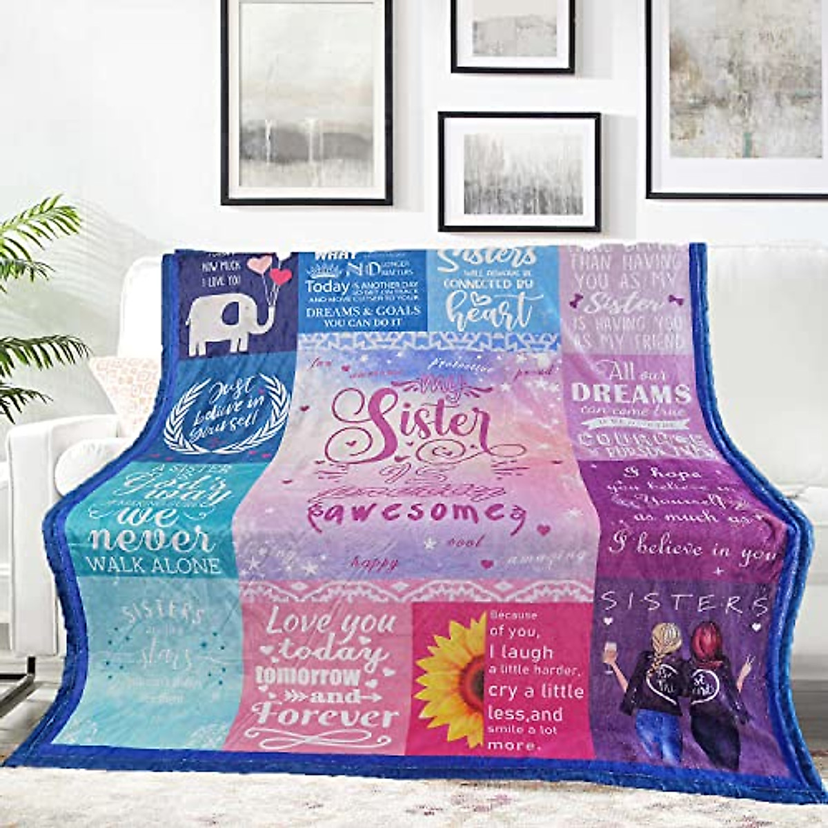 Sister Gifts Blanket, Sister Birthday Gifts from Sister, Sister Gift from Sister, Gifts for Sister, Best Birthday Gifts for Sister Super Soft Throw Blankets 50"x60"