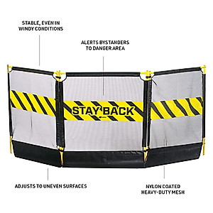 Notch Tri-Guard Heavy-Duty Nylon Coated Durable 3-Section Debris Containment Mesh Barrier for Controlling Chips When Grinding Stumps and Chipping Brush (Total Dimensions: 121” Wide x 45.5” high)