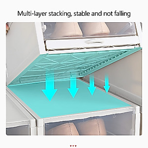 HarBin-Star Shoe Organizer Shoe Storage, 3 Pack Clear Plastic Stackable Shoe Box With Lids, Shoe Rack, Cajas Para Zapatos Organizador, Shoe Containers, Sneaker Storage, Shoe Display, Shoe Case(White)