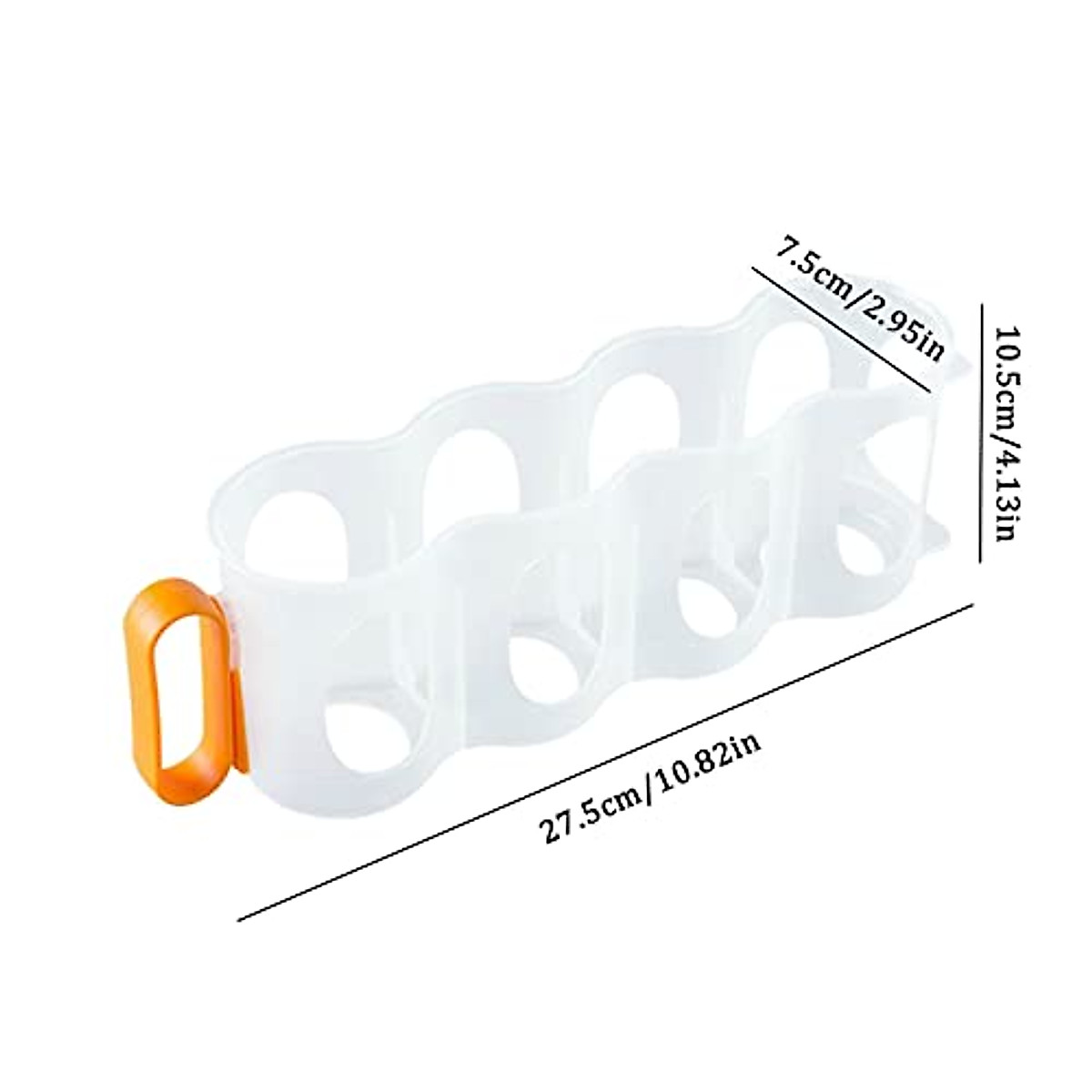 MESSIYO Portable Can Organizer for Refrigerator Shelf Beer Can Holder Fridge Storage Sliding Rack Clear Plastic Sugar Containers (Orange, One Size)
