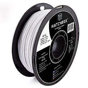 HATCHBOX PETG 3D Printer Filament, Dimensional Accuracy +/- 0.03 mm, 1 kg Spool, 1.75 mm, White