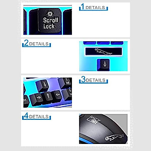 Funtasica Gaming Wired Keyboard Kit Backlit for Computer, Black