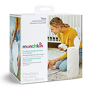 Munchkin® Toss™ Portable Disposable Diaper Pail, 5 Pack, Holds 150 Diapers