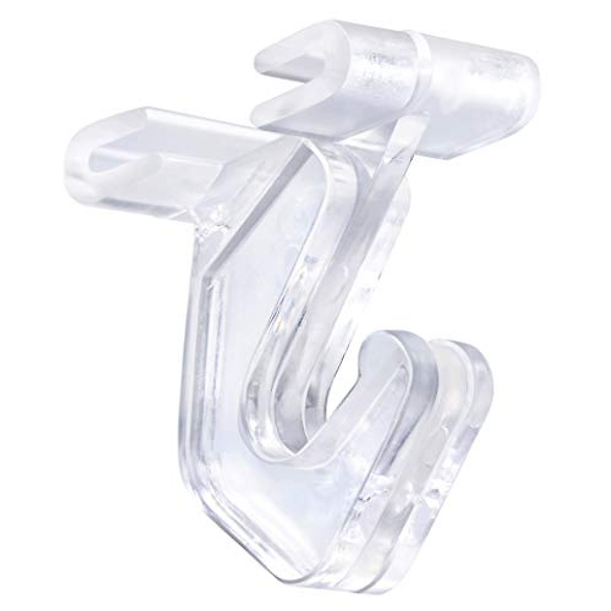 GlossyEnd Pack of 100 - Crystal Clear Hinged Polycarbonate Ceiling Hooks for Drop-Ceiling T-Bars, Holds up to 15 lbs. 1" W x 1 ½"H