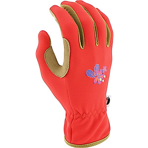 Miracle-Gro MG86201 Synthetic Leather Palm Gloves – [Orange, Small/Medium], Touchscreen Compatible
