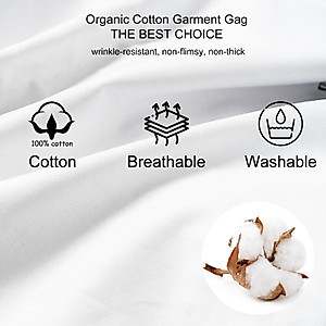 2PC Luxury 48'' Organic Cotton Garment Storage Bag for Hanging Clothes | 8 Cedar Blocks for Fresh Smell| Breathable Garment Bag for Hanging Clothes for Closet Best for Suit, Sweater, Short Dress, Gown