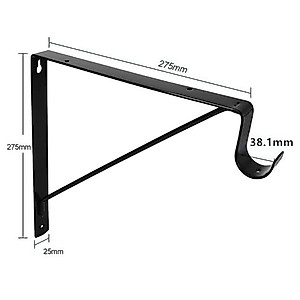 Libcflcc Tripod Shelf Storage Storage Rack Wall Storage Triangular Design Closet Rod Brackets Heavy Duty Holder Wardrobe Rod Organizer Black