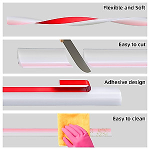 Raycity 39" Shower Threshold Water Dam Barrier Transparent Shower Water Blocker Door Bottom Seal Stopper Bathroom and Kitchen Shower Water Guard for Dry And Wet Separation Caulk Seal Strip Edge Trim